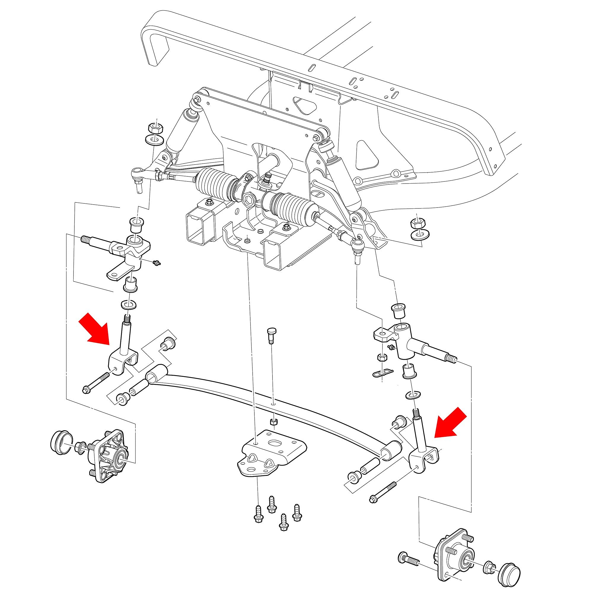 10L0L Complete Front End King Pin Kit for Club Car Precedent 2003.5-up Gas/Electric Golf Cart, OEM# 102287201 103638601 103638801