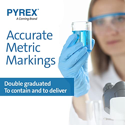 PYREX Griffin Borosilicate Glass Beaker - Low Form Graduated Measuring Beaker with Spout β Premium Scientific Glassware for Laboratories, Classrooms or Home Use - PYREX Chemistry Glassware, 1L, 2/Pk