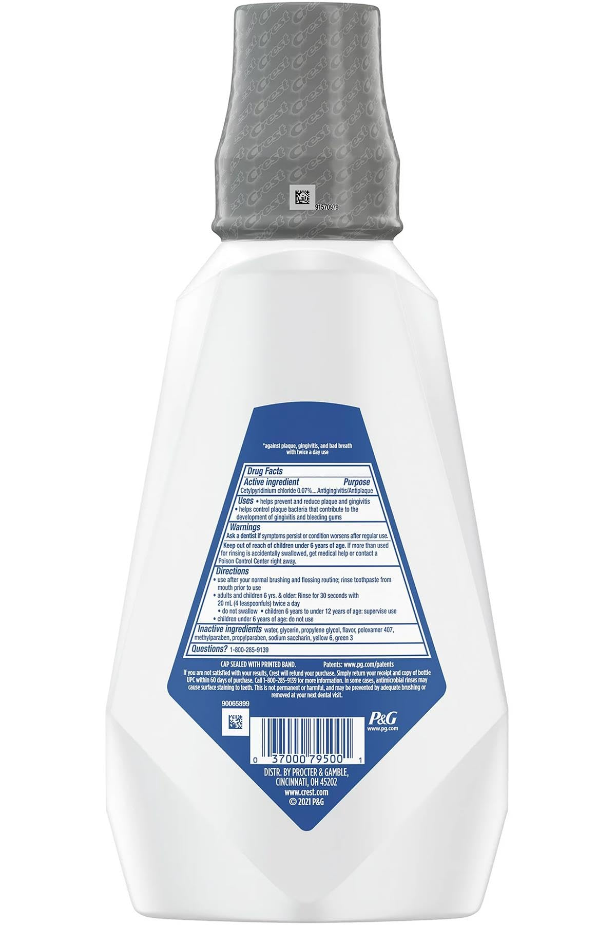 Crest Gum Care Mouthwash (Cool Wintergreen, 1 L/33.8 Fl Oz)