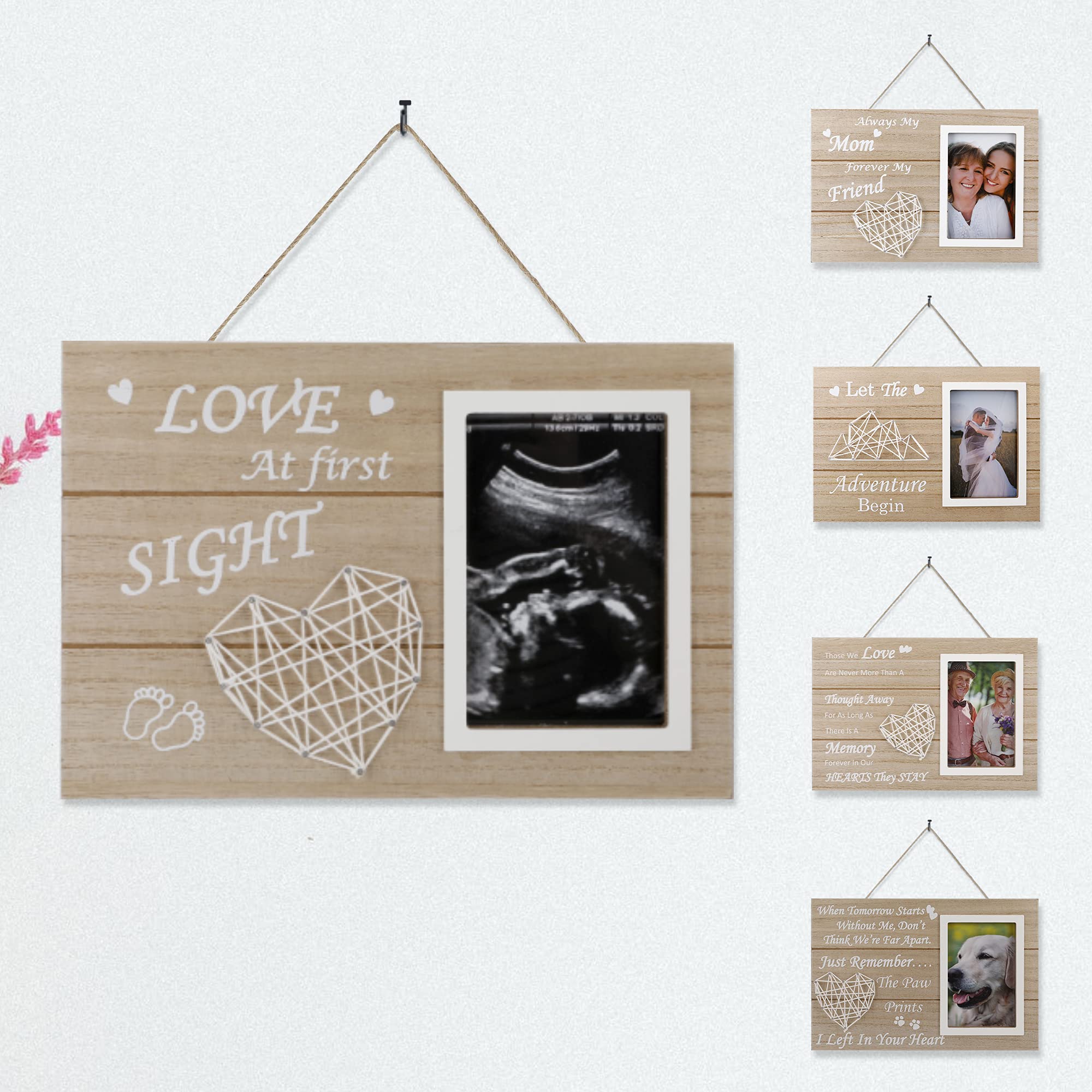 Sonogram Picture Frame - First Time Parents Gifts - Keepsake Baby Ultrasound Frame - Expecting Parents Gift - Baby Shower - Love at First Sight - Pregnancy Gifts For First Time Moms – Nursery Decor