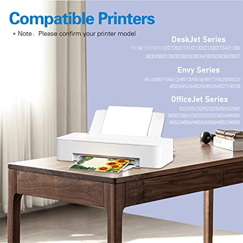 63XL Ink Cartridges Combo Pack Remanufactured Replacement for HP 63 XL Ink Work with Officejet 3830 4650 4652 4655 5200 Envy 4520 4512 Deskjet 1112 2132 3630 3632 Printer(1 Black,1 Tri-Color)