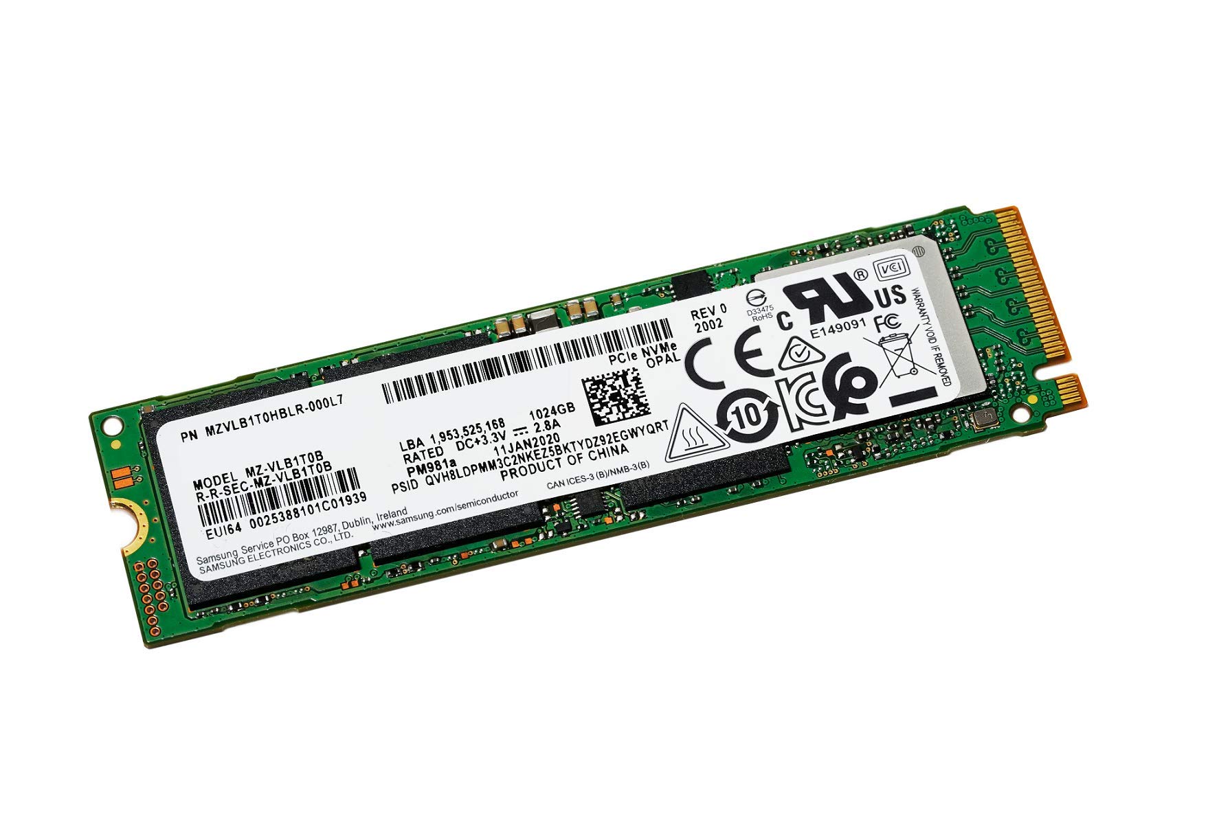 Best Notebooks New PM981 SSD MZVLB1T0HBLR M.2 2280- Pci Express 3.0 X4 (nvme) SSD Opal. OEM for Spectre x360 2-in-1 Omen Inspiron XPS 13 15 Pression Asus Lenovo Laptops (1TB NVME SSD)