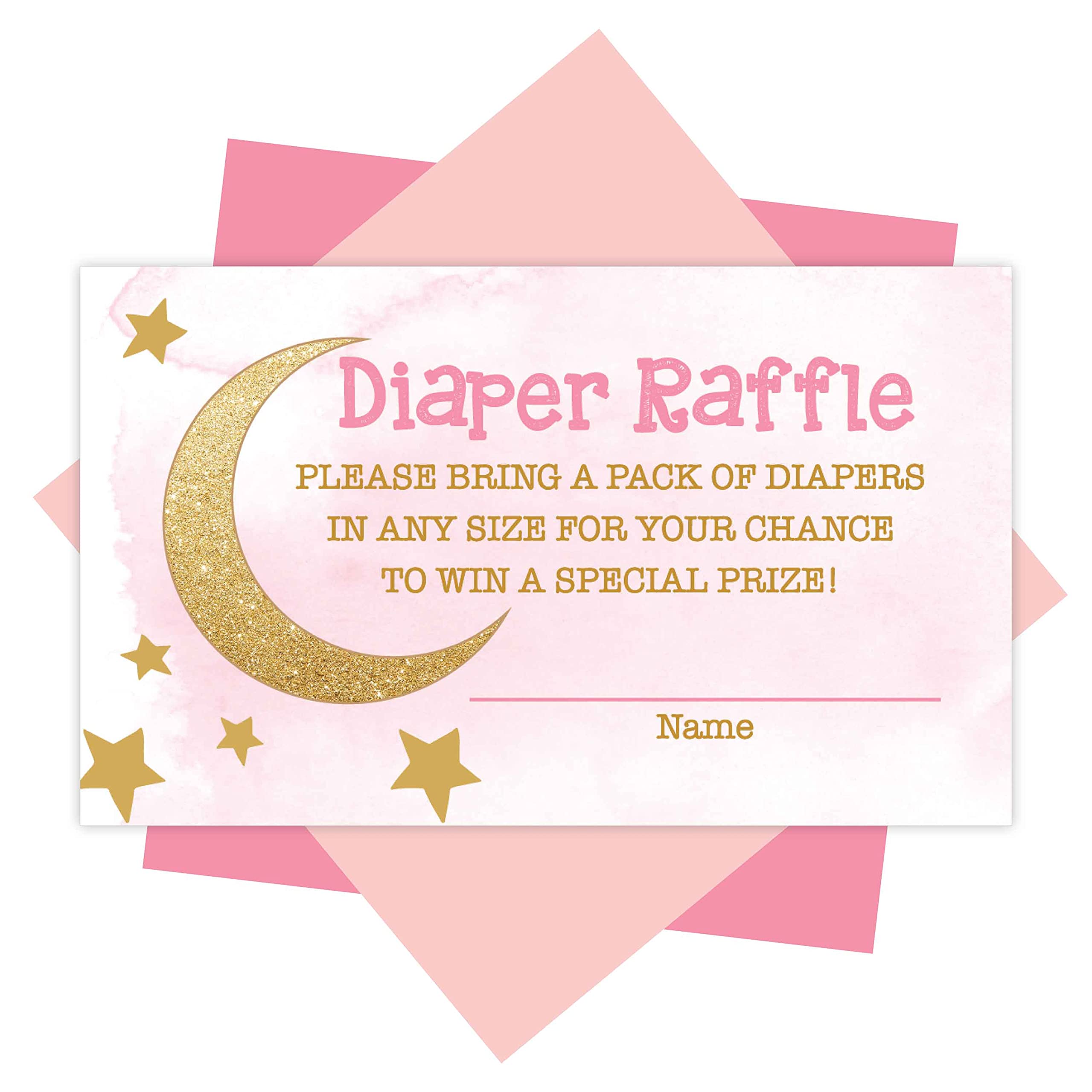 Hadley Designs 25 Baby Shower Diaper Raffle Tickets For Baby Shower Girl-Twinkle Twinkle Little Star Baby Shower Games For Girls, Diaper Raffle Cards, Baby Raffle Tickets, Baby Shower Invitation