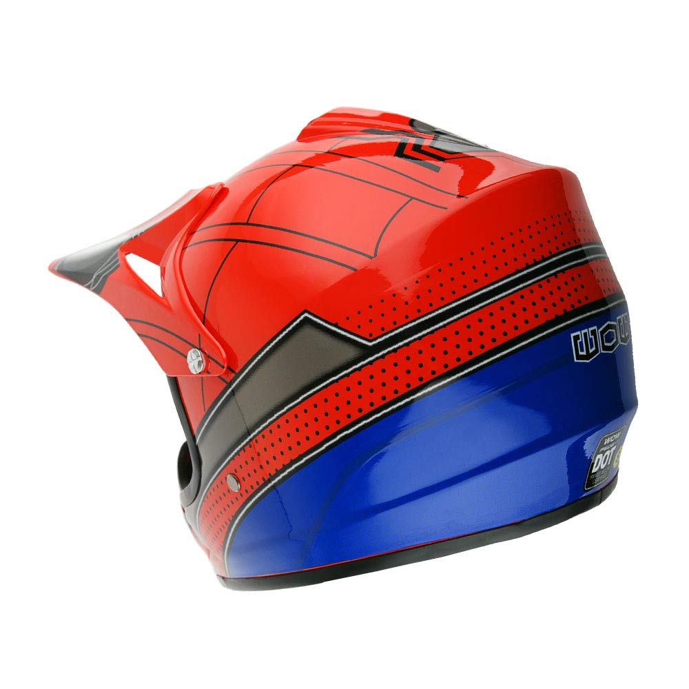 1Storm Youth Kids Motocross Helmet BMX MX ATV Dirt Bike Helmet Spider Red