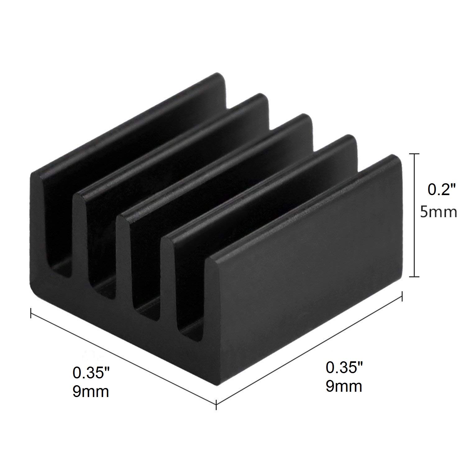 Easycargo 100pcs VRM 9mm Heatsink Kit + 10g Thermal Conductive Adhesive Silicone Glue, Small mini cooler Heat Sink for cooling VRM GPU Motherboard Stepper Driver MOSFET Voltage Regulators 9mmx9mmx5mm