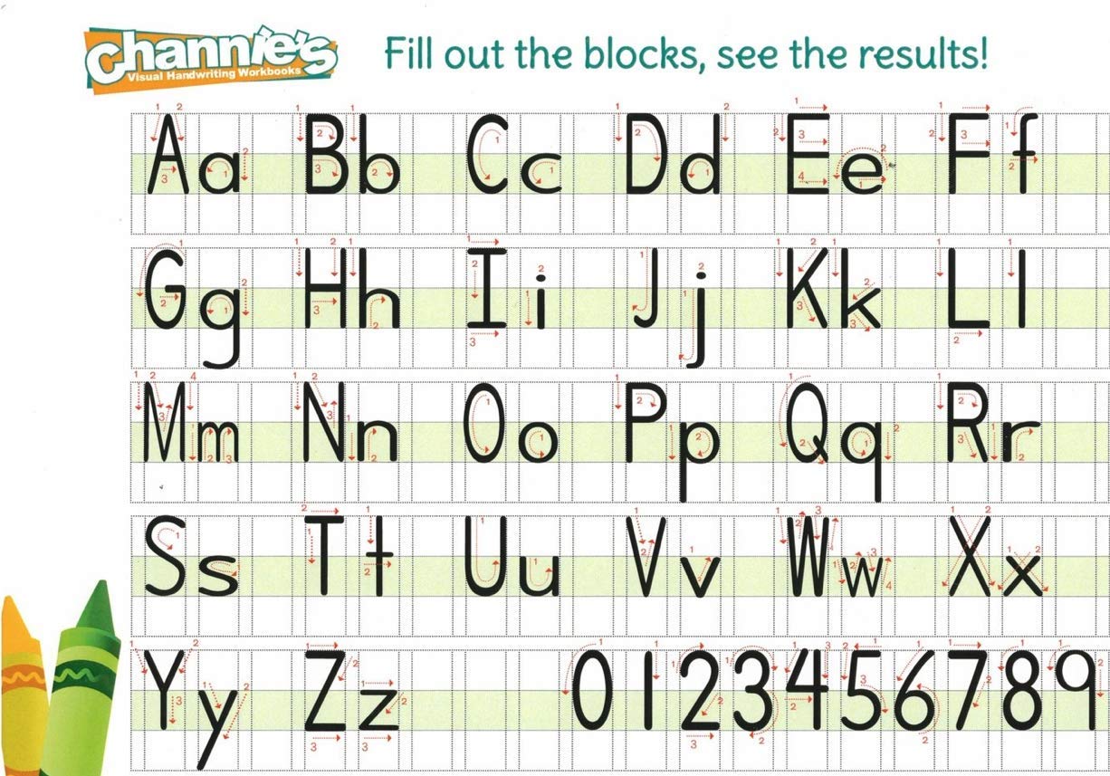 Channie’s Easy Peasy Alphabet, Numbers & Sight Words Workbook, Fun & Color-Coded Preschool, Kindergarten & 1st Grade Alphabet Tracing Book For Daily Writing Practice, 2 Pack