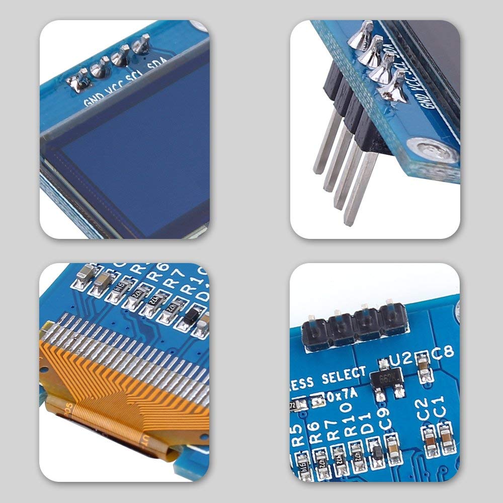 5PCS 0.96 Inch OLED Display Module, PEMENOL 128 x 64 Pixel I2C IIC Serial 1 OLED LCD Display Module with SSD1306 Driver for Arduino Raspberry Pi and ESP8266(White Light)