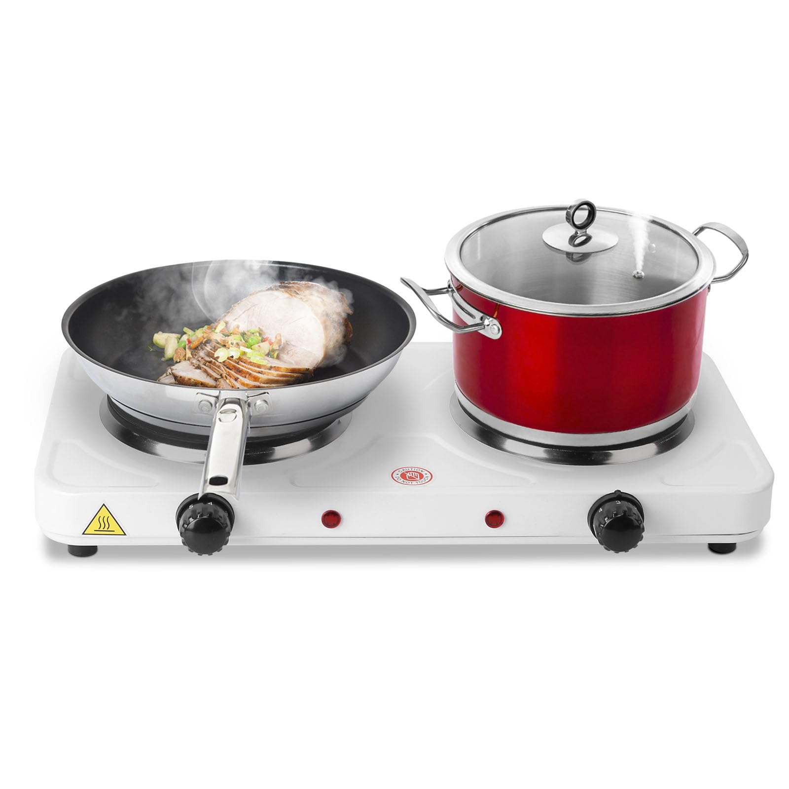 2000W Double Electric Burner Portable Dual Counter Stove Countertop Hot Plate Kitchen Cooker Stove with 5 Gear Temperature Control