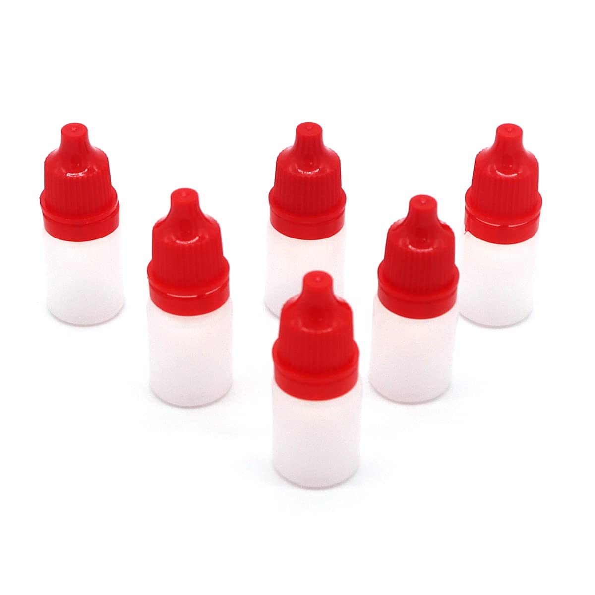 Snadulor 60 Pcs Plastic Dropper Bottles,5ml Empty Squeezable Dropper Bottle with Cap(Red)