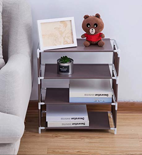 DOUBLE A IRON Shoe Storage Organizer Rack, 4-Tier Stackable Free Standing Shoe Shelf ( Include Safety Work Gloves ) - Brown