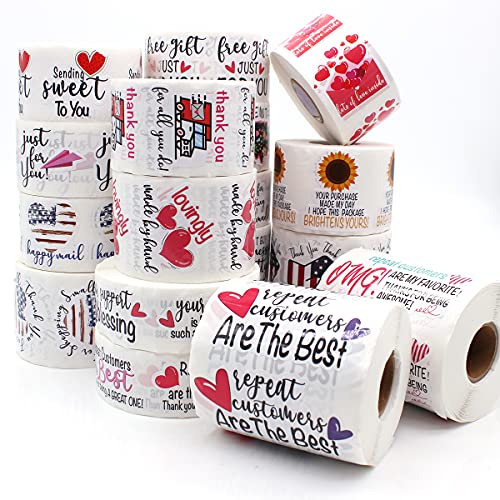 Wailozco 1.5'' Gift Just for You Stickers,Thank You Stickers,Handmade Stickers,Business Stickers,Envelopes Stickers for Online Retailers,Handmade Goods,Small Business,500 Labels Per Roll