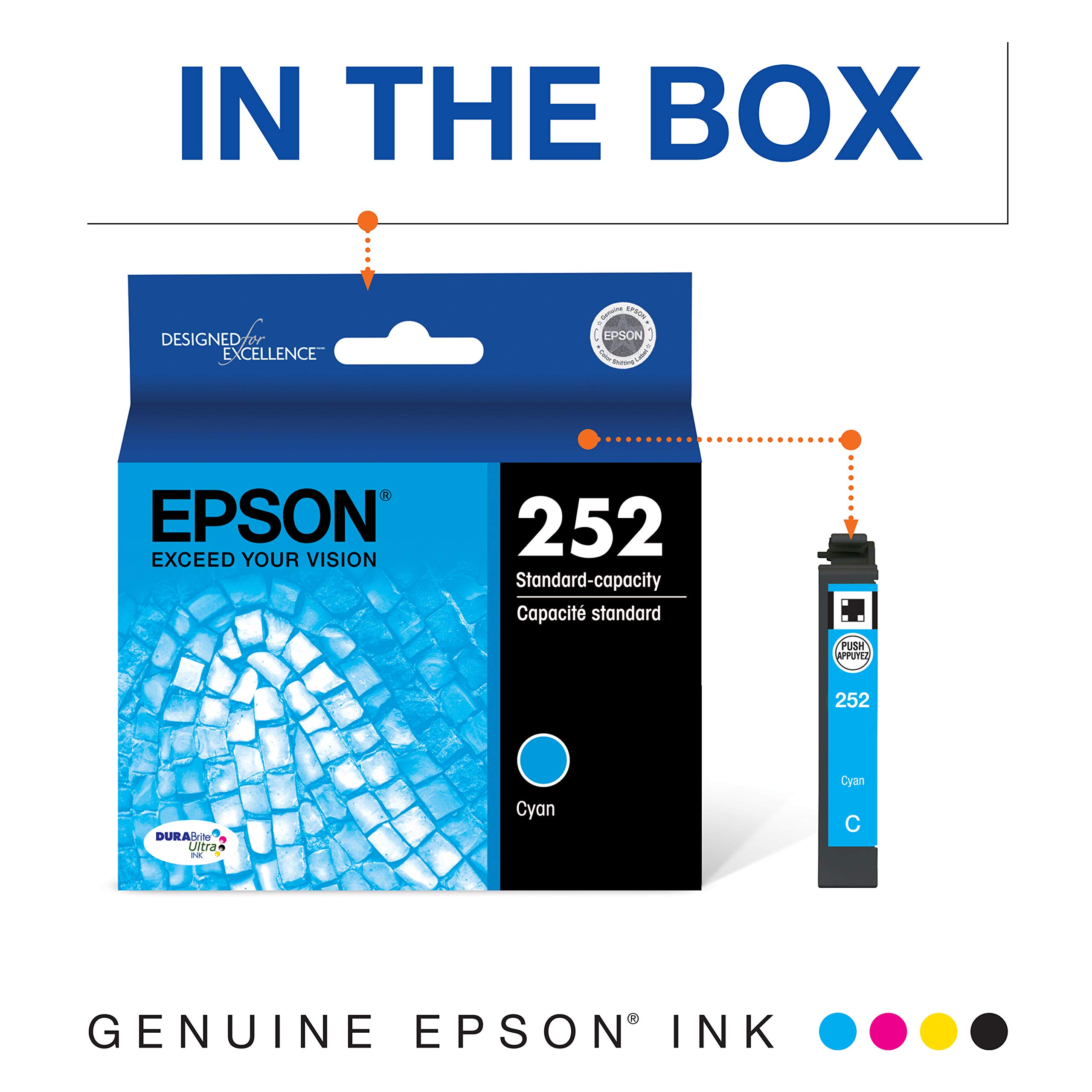 Epson T252520 DURABrite Ultra Color Combo Pack Standard Capacity Cartridge Ink & T252220 DURABrite Ultra Cyan Standard Capacity Cartridge Ink