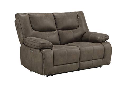 ACME FURNITURE Harumi Loveseat (Power Motion) - - Gray Leather-Aire.