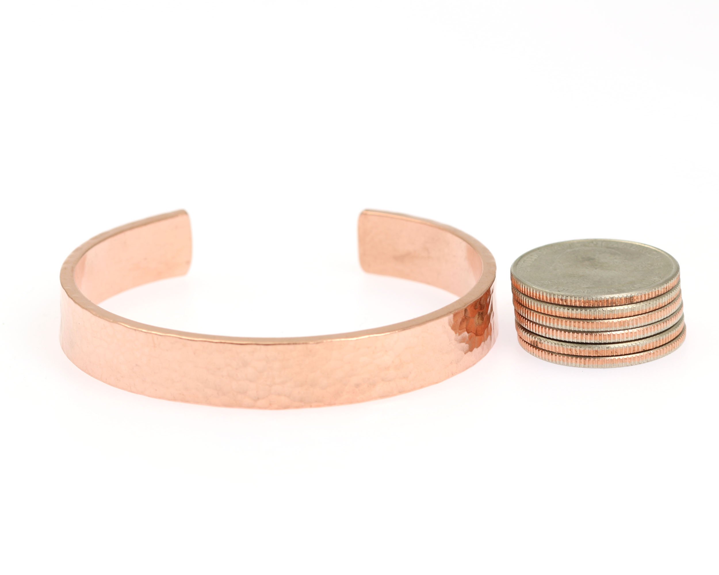 10mm Wide Hammered Copper Cuff Bracelet By John Brana Handmade Jewelry 100% Uncoated Solid Copper Cuff (6.5 Inches)