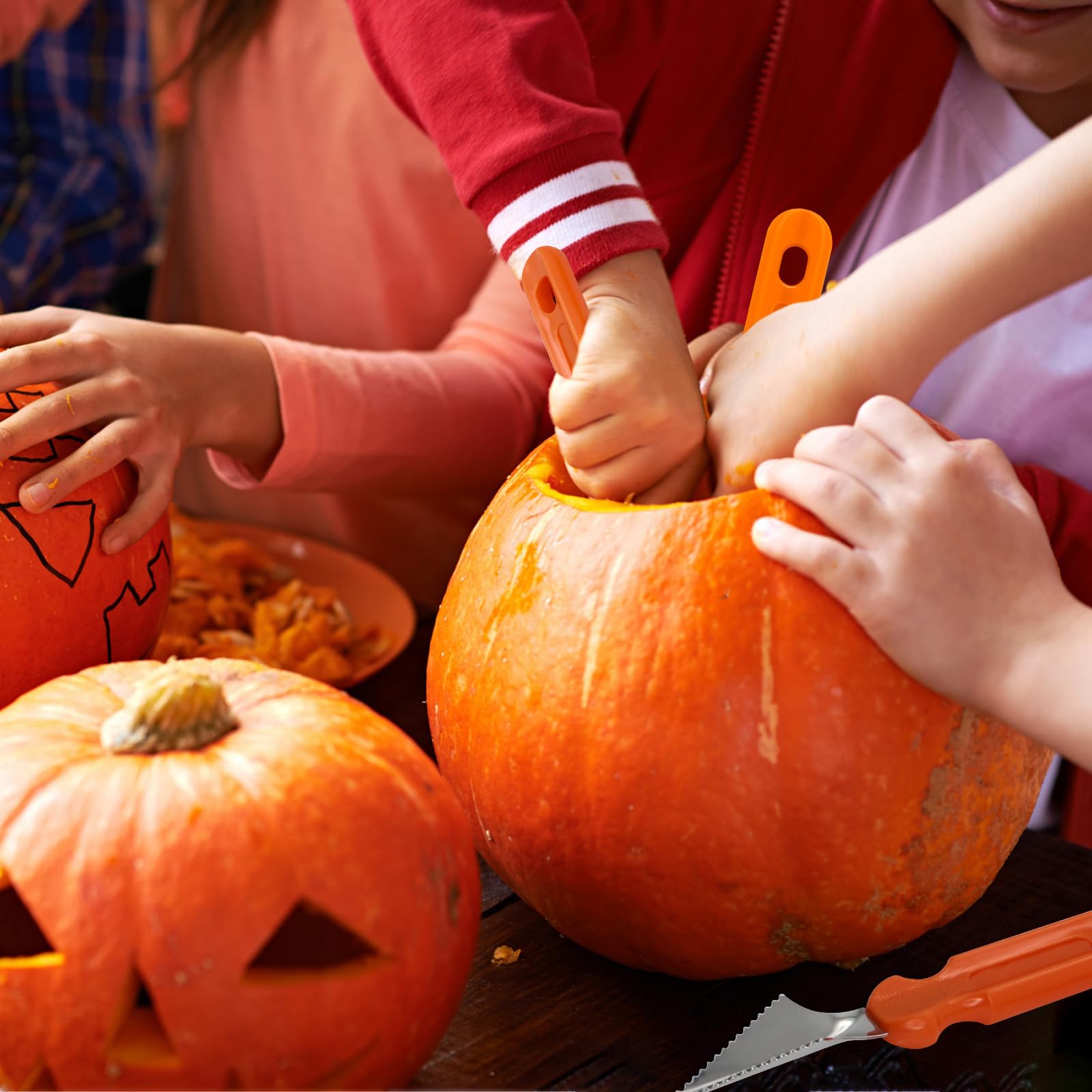 13PCS Pumpkin Carving Kit Tools Heavy Duty Stainless Steel Pumpkin Carving Tools Simple Safe Pumpkin Carving Kit for Kids Adults