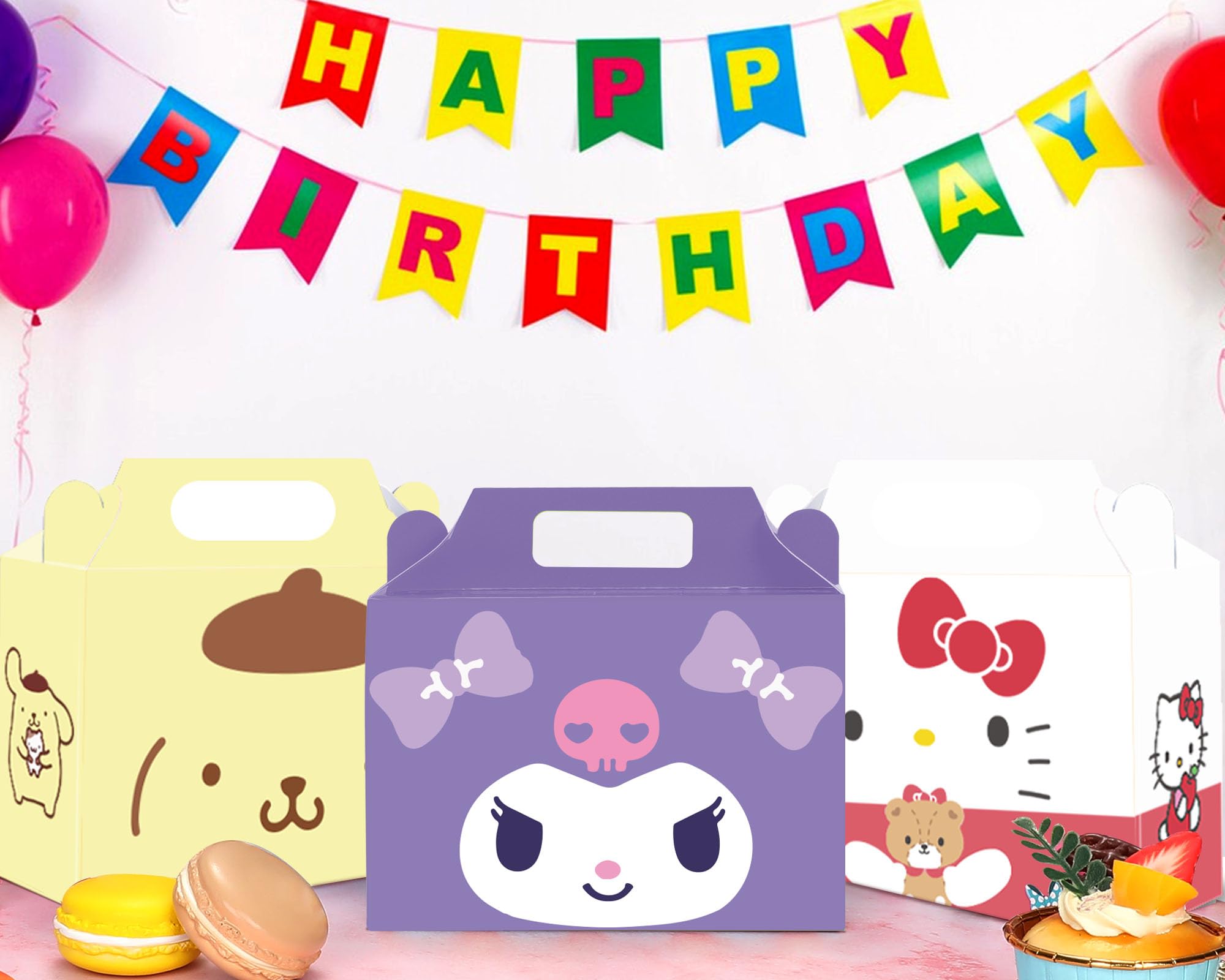 24Pack Party Gift Boxes Party Favors/Candy Boxes, Tote Boxes, Gift Boxes for Kids Paper Favor Packs Adults Birthday Party Decora- 12 Pattern