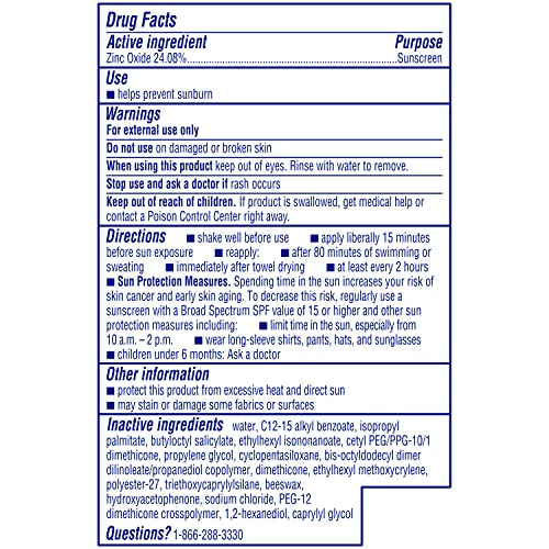 Coppertone SPORT Sunscreen Lotion SPF 50, Zinc Oxide Mineral Sunscreen, Water Resistant Body Sunscreen SPF 50, 5 Fl Oz Tube