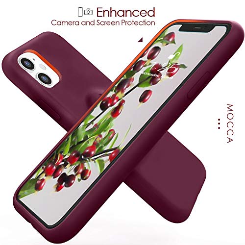 MOCCA for iPhone 11 Case with Ring Kickstand | Super Soft Microfiber Lining | Anti-Scratch Liquid Silicone Shock-Absorbing Case for iPhone 11 - WineRed