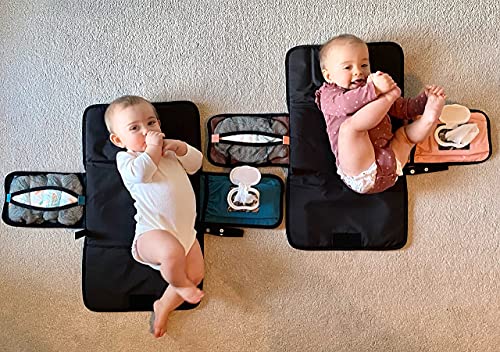 Changing Pad in Petrol Blue. Portable, One-Hand Use for Travel, Diaper Bag or Stroller.