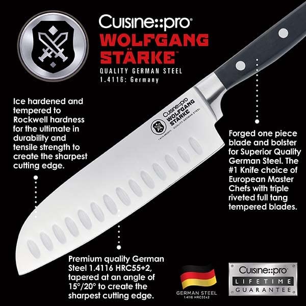 Cuisine::pro® Wolfgang Starke 8 Inch Bread Knife - Premium Quality German Stainless Steel, Ice-Hardened & Double Sharpened, Triple-Riveted Polymer Handle, Kitchen Essential