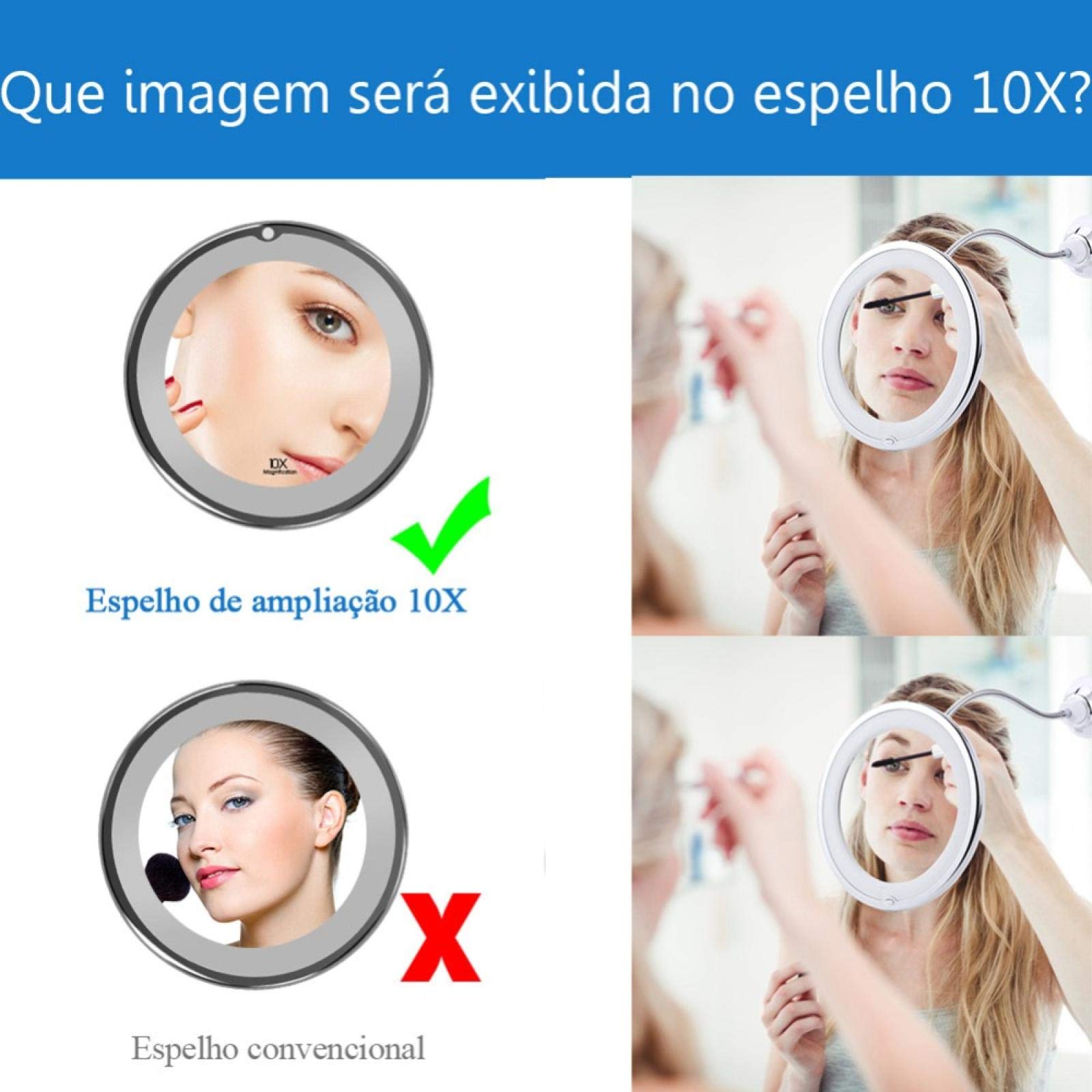 FQYYDD Illuminated Makeup Mirror Make-Up Mirror With Led Light Beauty Mirror