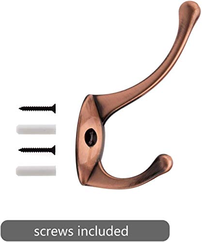 Bathroom Coat Hooks,Ulifestar Decorative Hanger Rack for Hanging Towel,Jacket,Handbag,Scarf,Keys,Solid Wall Mounted Home Kitchen Garage Closet Storage & Organization Hardware Accessories 10PC (Copper)
