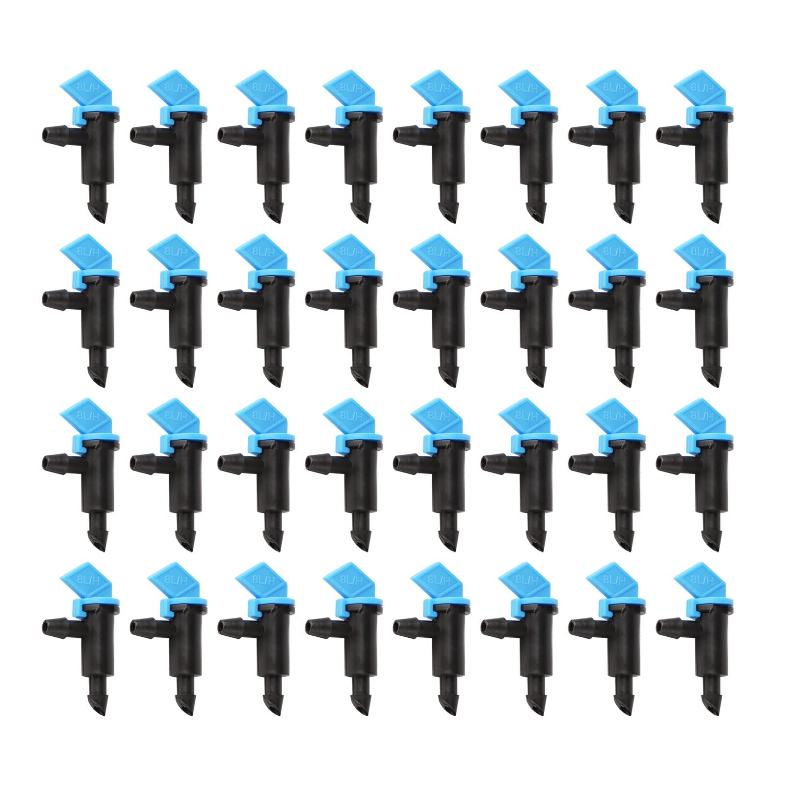 200Pcs 2 GPH Flag Drip Irrigation Emitters, 8L/H Garden Flag Irrigation Dripper Inline Water Drippers Emitter Sprinkler Drippers System Parts Connect 4mm/7mm Hose for Trees Shrubs Lawn Vegetables
