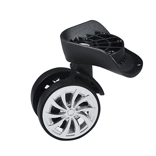 2Pcs Replacement Swivel Wheels, 360 ° Swivel Plastic Luggage Suitcase Wheels, Universal Wheel Draw‑Bar Box Accessory-Black