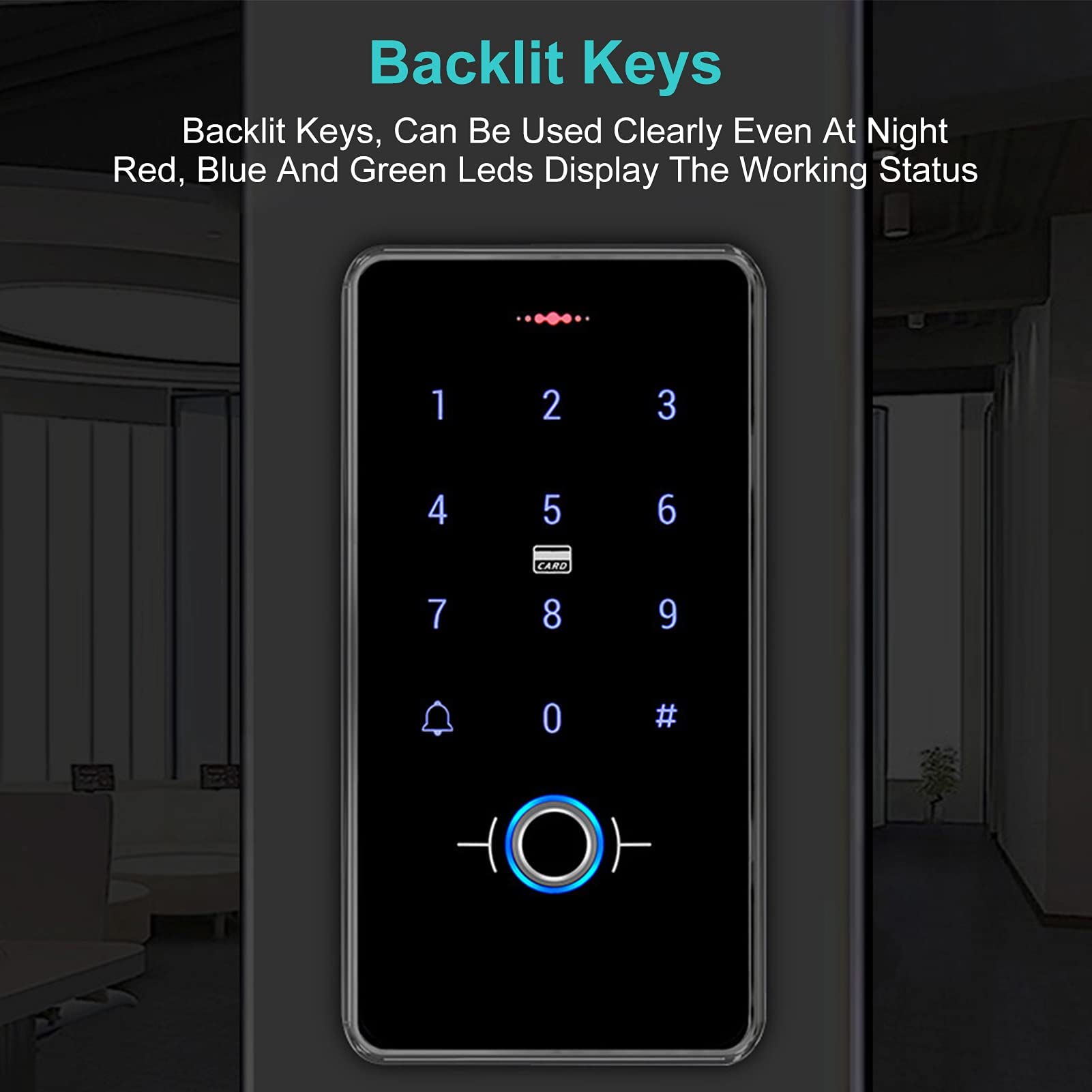JIAN BOLAND Fingerprint Access Control Keypad, Door Access Control Keypad Wiegand 26 PIN Code RFID Keypad with 5pcs IC Key Fobs Backlight Waterproof IP67