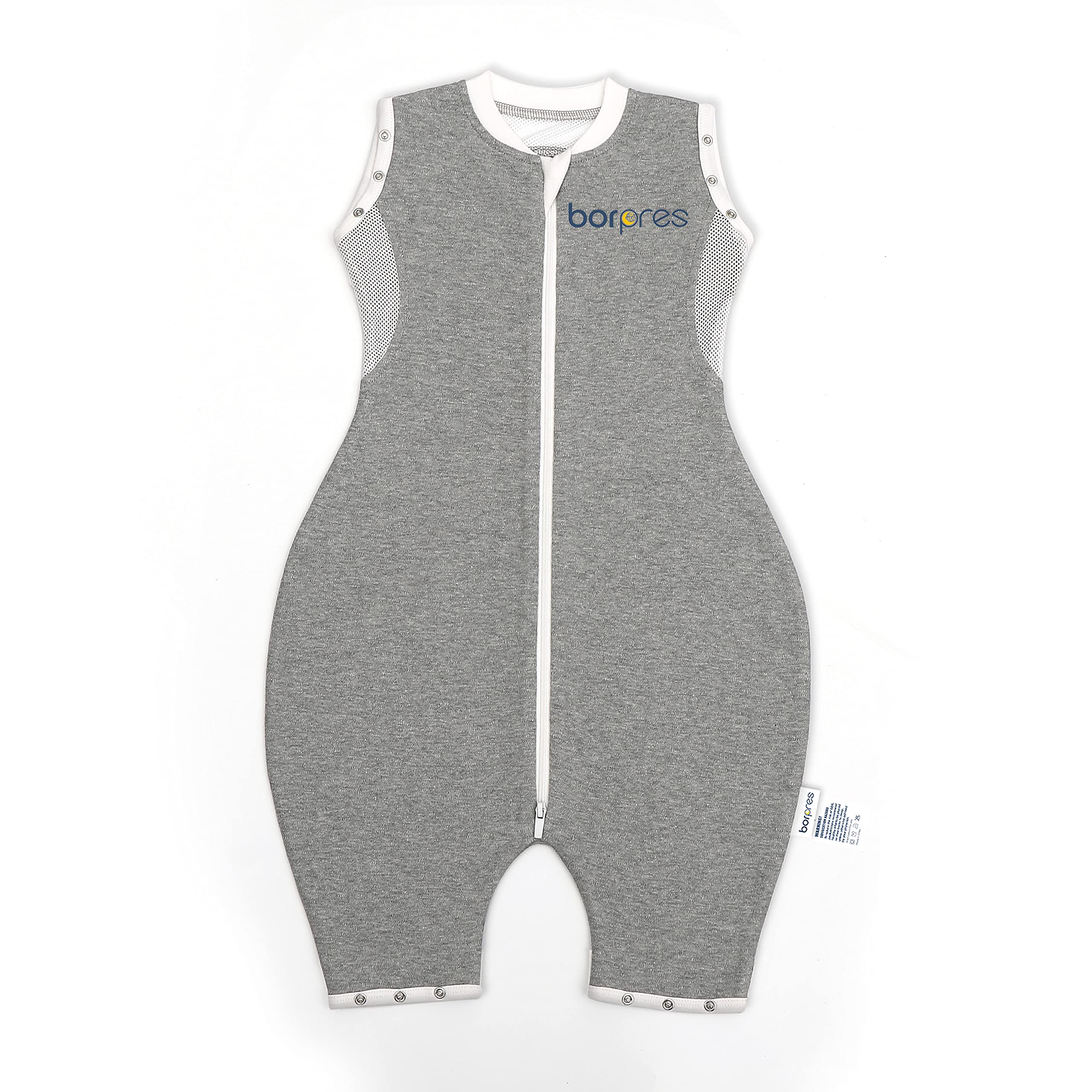 BORPRES Baby Swaddle,Infant and Newborn(Baby) Swaddle with 2 in 1 Transitional System,Ultra Breathable and Snuggly Sleeping Bag,Enhanced Comfort and Improved Sleep,3-9 Months,Hemp Gray