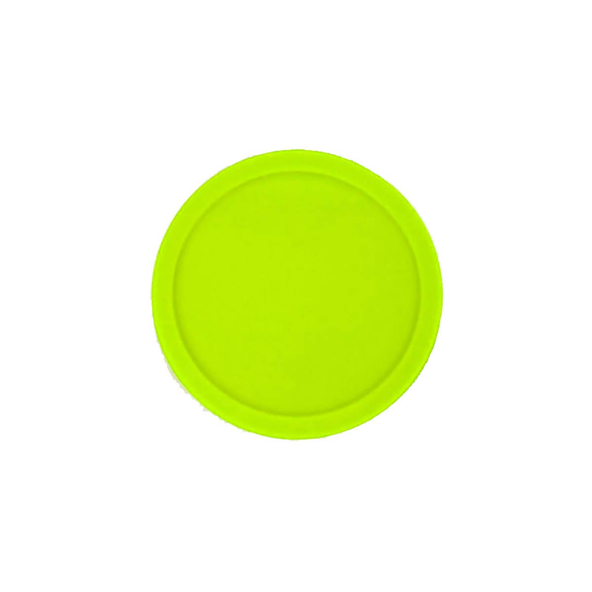 2 Commercial Hockey Fluorescent White Goalies with 2 Large Green Air Pucks