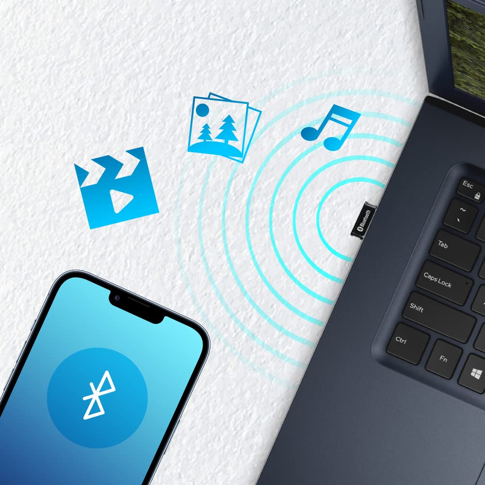 Edimax Bluetooth Adapter for PC, BT 5.0 EDR Nano USB Dongle, Fast Transfer, Bluetooth Headphones Headset Speakers Keyboard Mouse, Win 10/11 Plug-n-Play, Linux/Mint 21 Plug-n-Play, BT-8500