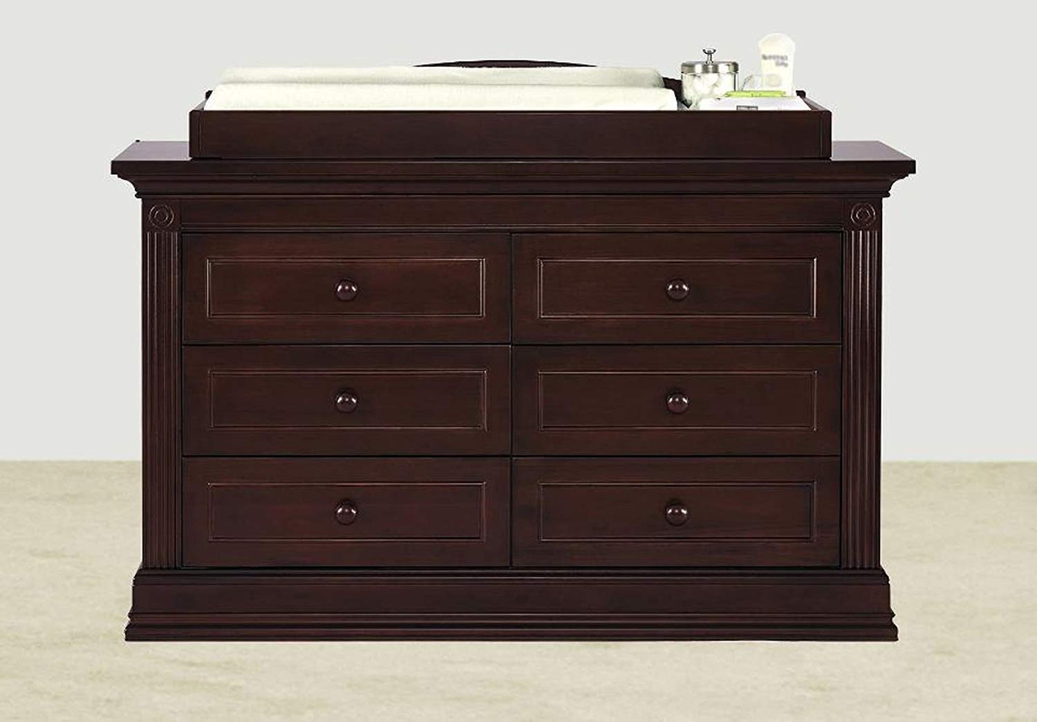 Baby Cache Natural Hardwood Changing Station Table Topper | Montana Collection | Espresso