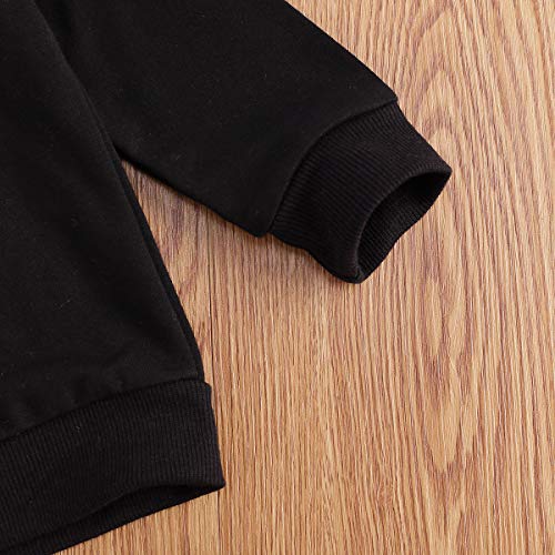 DuAnyozu Infant Toddler Baby Girl Long Sleeve Shirts Daddys Girl Pullover Sweatshirt Tops Fall Outfit Casual Clothes (Black, 12-18 Months)