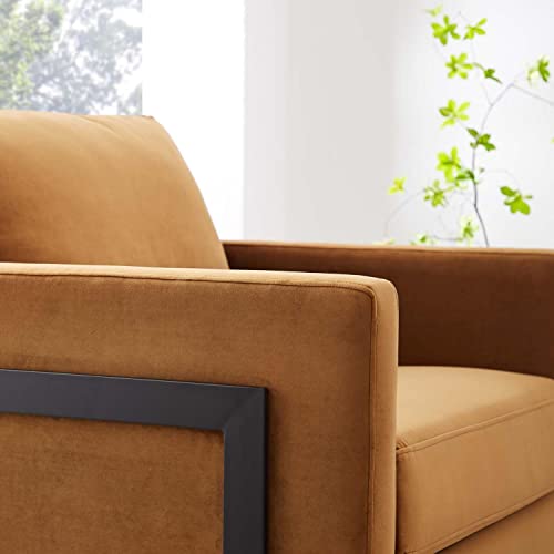 Modway Posse Upholstered Sofas/Sectionals/Armchairs, Black Cognac