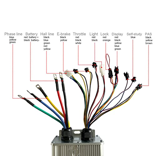 20" Rear Wheel Electric Hub Motor Kit, 20inch 72V 3000W Electric Bike Controller S900 Panel Rear Drive Hub Thumb Throttle Kit for Electric Bike Conversion