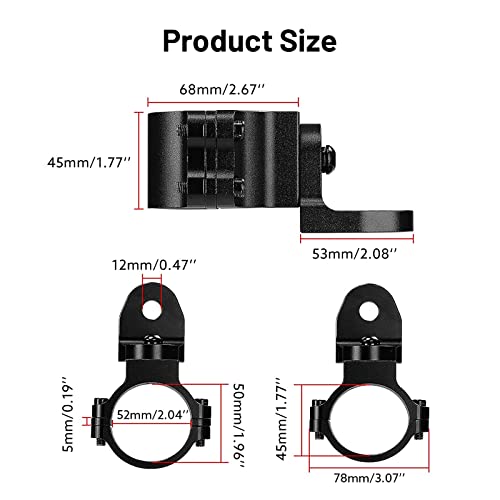 2pcs Adjustable UTV Flag Mount Whip Light Mount Antenna Bracket for 1.75 to 2 inch Compatible with Polaris RZR 900 1000 XP Pro Turbo Can Am Maverick X3 Commander 2017-2023 Black…