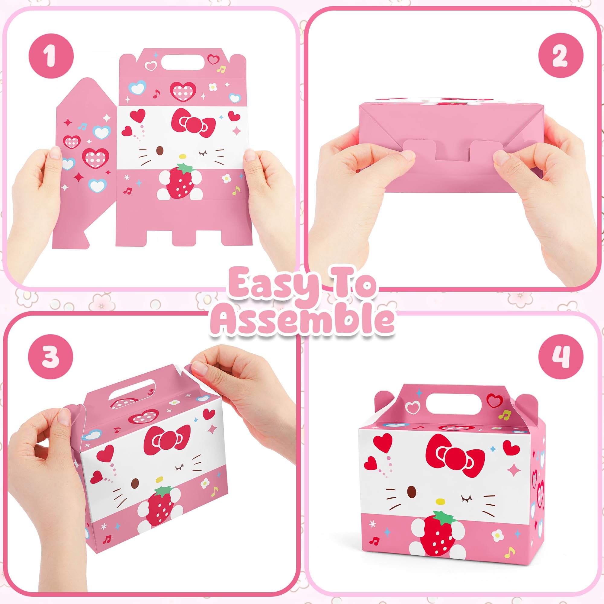 24PCS Cute Party Favor Boxes Treat Boxes, Cartoon Theme Candy Boxes Goodie Gift Boxes with 12 Styles Pattern Birthday Party Supplies Party Decorations