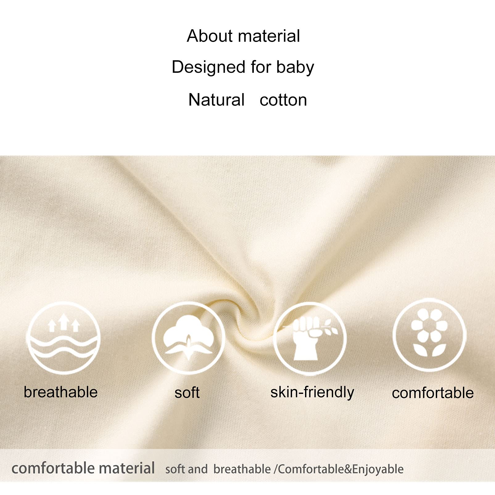 pureborn 2-Pack Baby Girls Footed Pajamas Infant Seamless Long Sleeve Cotton Footies Sleep and Play White + Beige Bear 0-3 Months