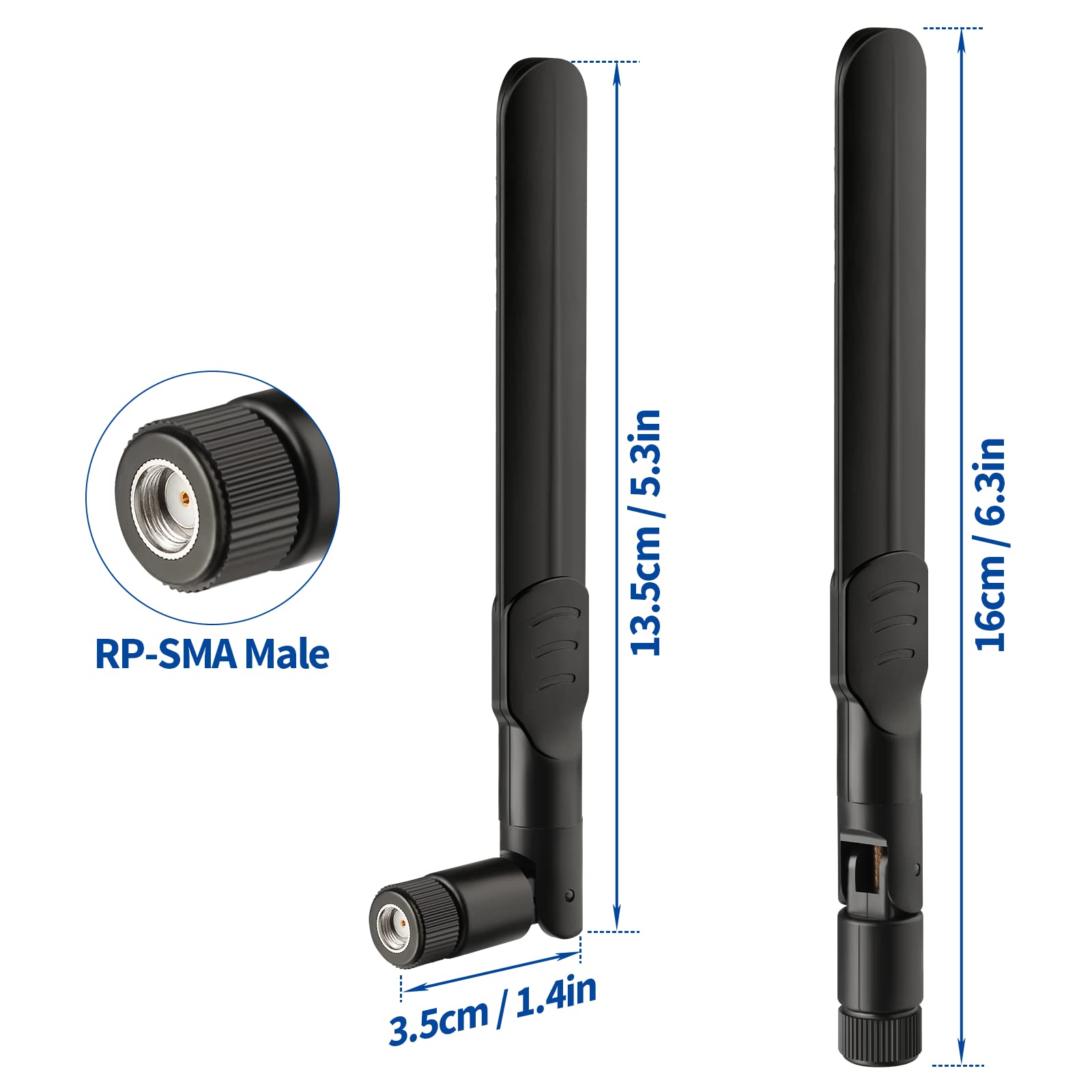 Bingfu 4G LTE Cellular Trail Camera Antenna 8dBi RP-SMA Male Antenna (2-Pack) Compatible with Spypoint Link Micro Solar EVO Link S Dark Wildlife Hunting Game Cam Outdoor Mobile Security Camera