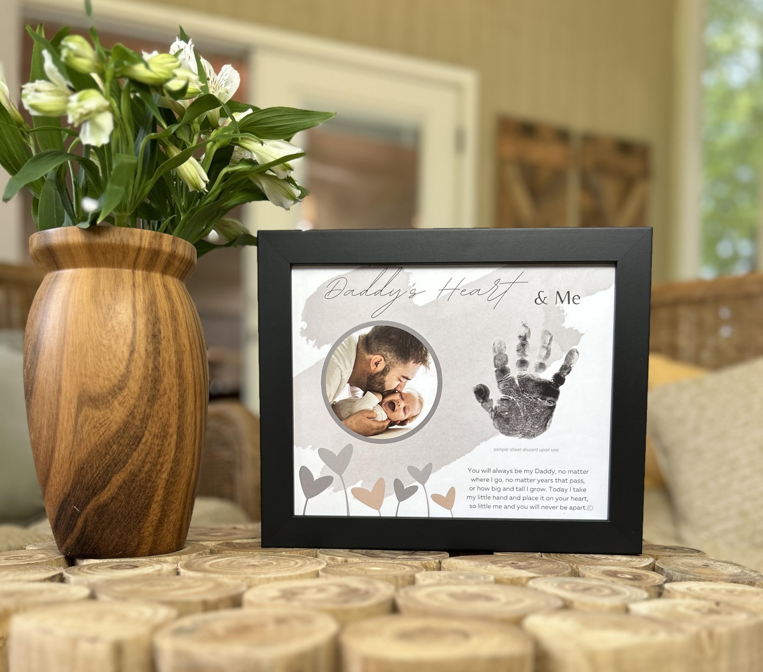 Baby Child Keepsake Handprint Frame for Daddy with Poetry - Loving Gift for Dad for Christmas, Father's Day, Birthday- Made in USA