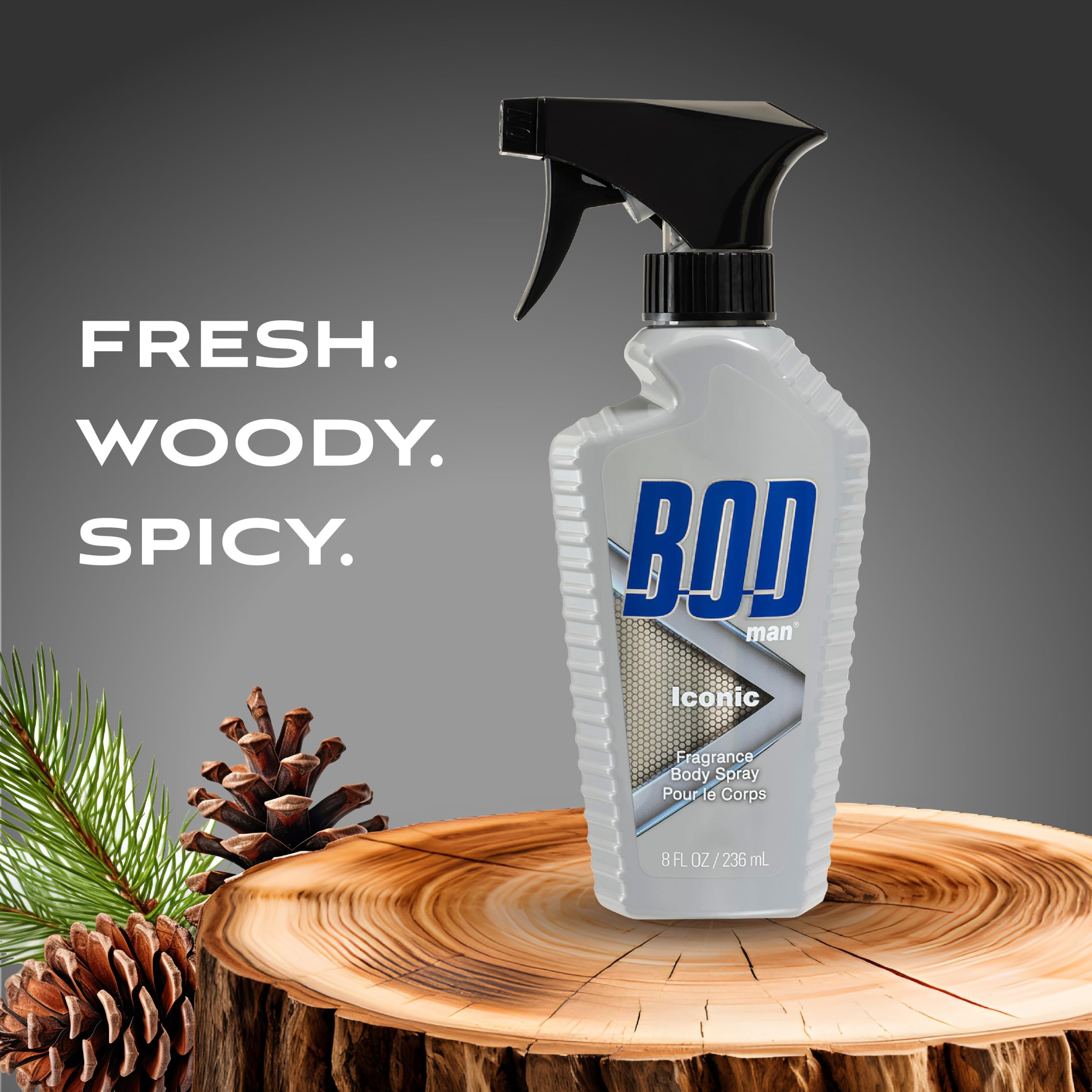 BOD Man Fragrance Body Spray, Iconic, 8 fl oz