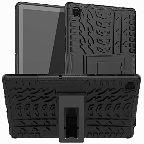 DWaybox for Samsung Galaxy Tab A7 10.4 Case 2020 2022 Released T500 T505 SM-T509 Armor Heavy Duty TPU Soft + PC Hard Rugged Case 2in1 Combo Dual Layer Shock-Absorbing Cover with Stand -Black