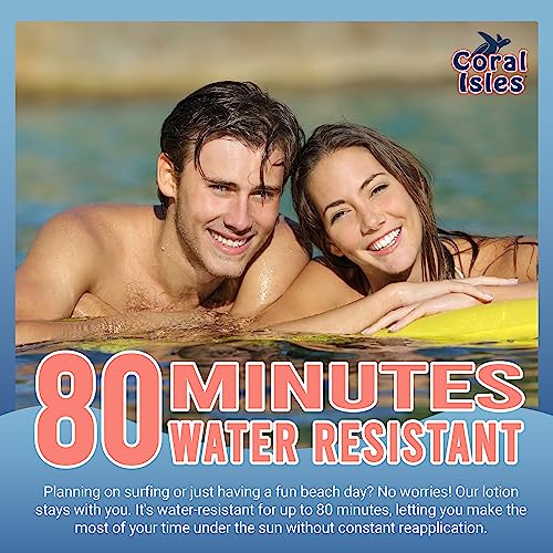 CORAL ISLES | Reef-Friendly | SPF 50 Sunscreen Lotion | Broad Spectrum Sunburn Protection | Hawaii Compliant as Reef Safe Sunscreen | No Oxybenzone or Octinoxate | 2 Fl Oz Each (2-pack)