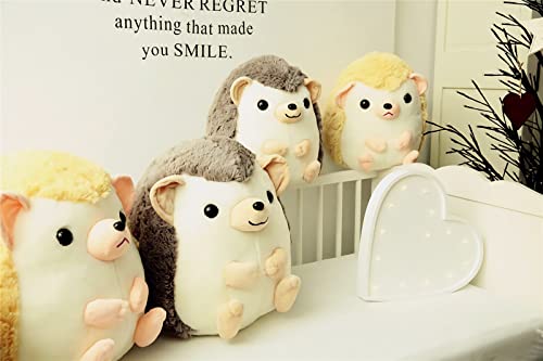 CHDGIOHA Cute Hedgehog Stuffed Animal Plush Body Pillow - 13.7'' Gray Kawaii Hedgehog Plushie Throw Pillow, Chubby Soft Plush Toy Doll, for Him & Her (Gray,Medium)