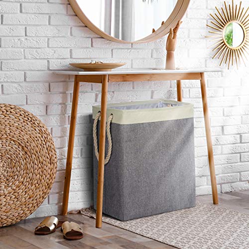COSYLAND Laundry Basket with Rope Handles 65L Collapsible Linen Hamper Foldable Nursery Storage Baskets Bin for Bathroom, Toys and Clothing Organization