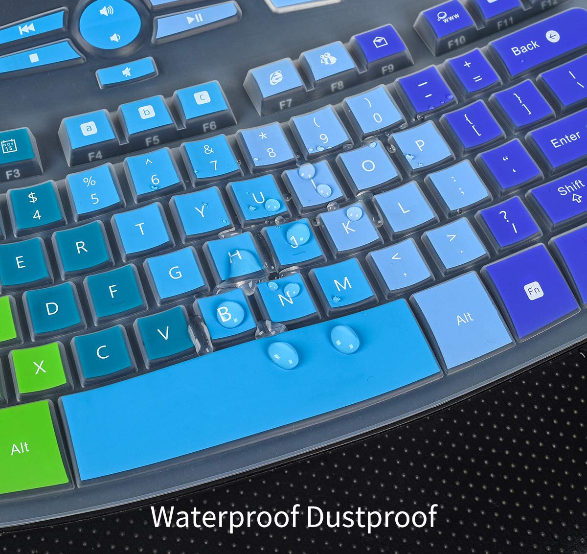 Colorful Keyboard Cover Compatible with Logitech K350 MK550 MK570 Wireless Wave Keyboard, Logitech K350 MK550 MK570 Full Keyboard Protector Skin -Rainbow