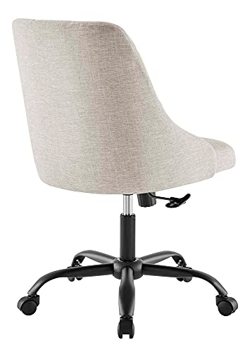 Modway Distinct Tufted Swivel Upholstered Office Chair, Black Beige 23 x 20.5 x 32