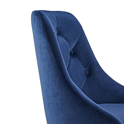 Modway Distinct Tufted Swivel Performance Velvet Office Chair, Gold Navy