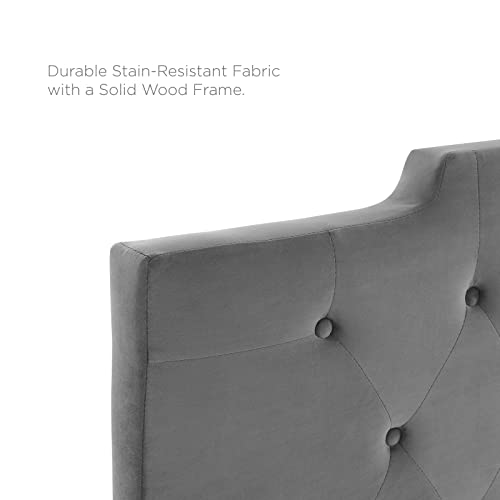 Modway Juliet Tufted Performance Velvet Twin Headboard in Charcoal